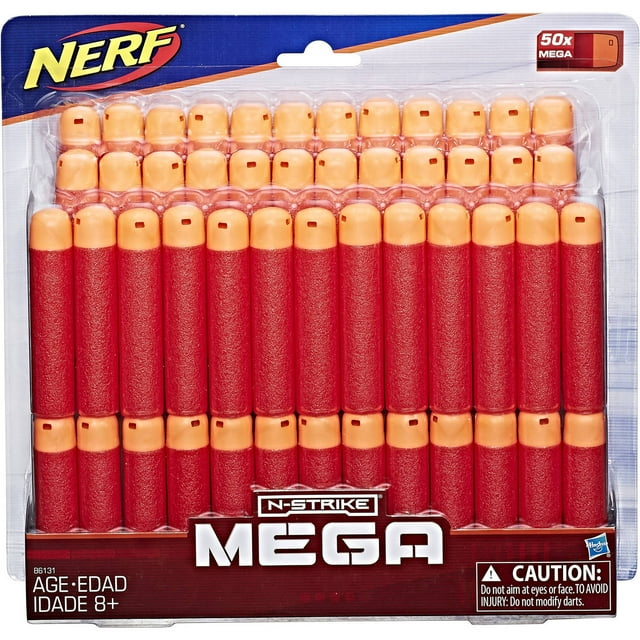 Nerf N-Strike Mega Dart Refill, Blaster Compatible, 50 Pack for Ages 8 ...