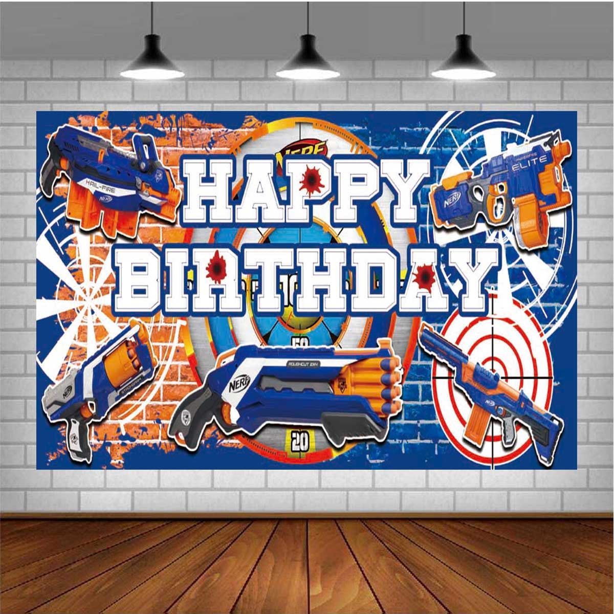 Nerf Dart War Banner Poster Wall Decor Birthday Backdrop Background ...