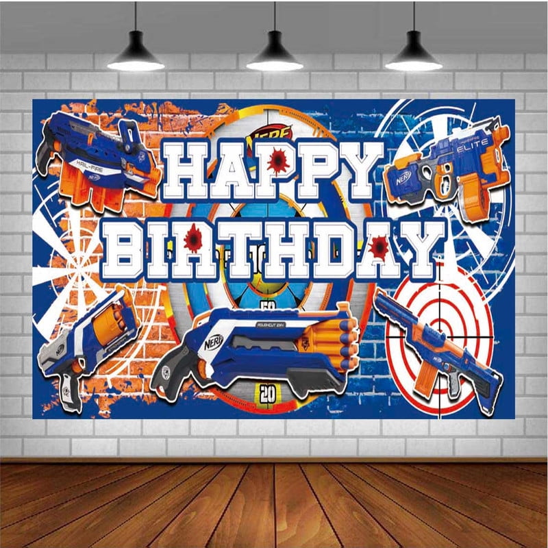 Nerf Banner Poster Wall Decor Birthday Backdrop Background Party ...