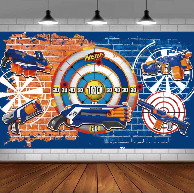 Nerf Taspestry Post Banner Backdrop Background Wall Decor Party ...