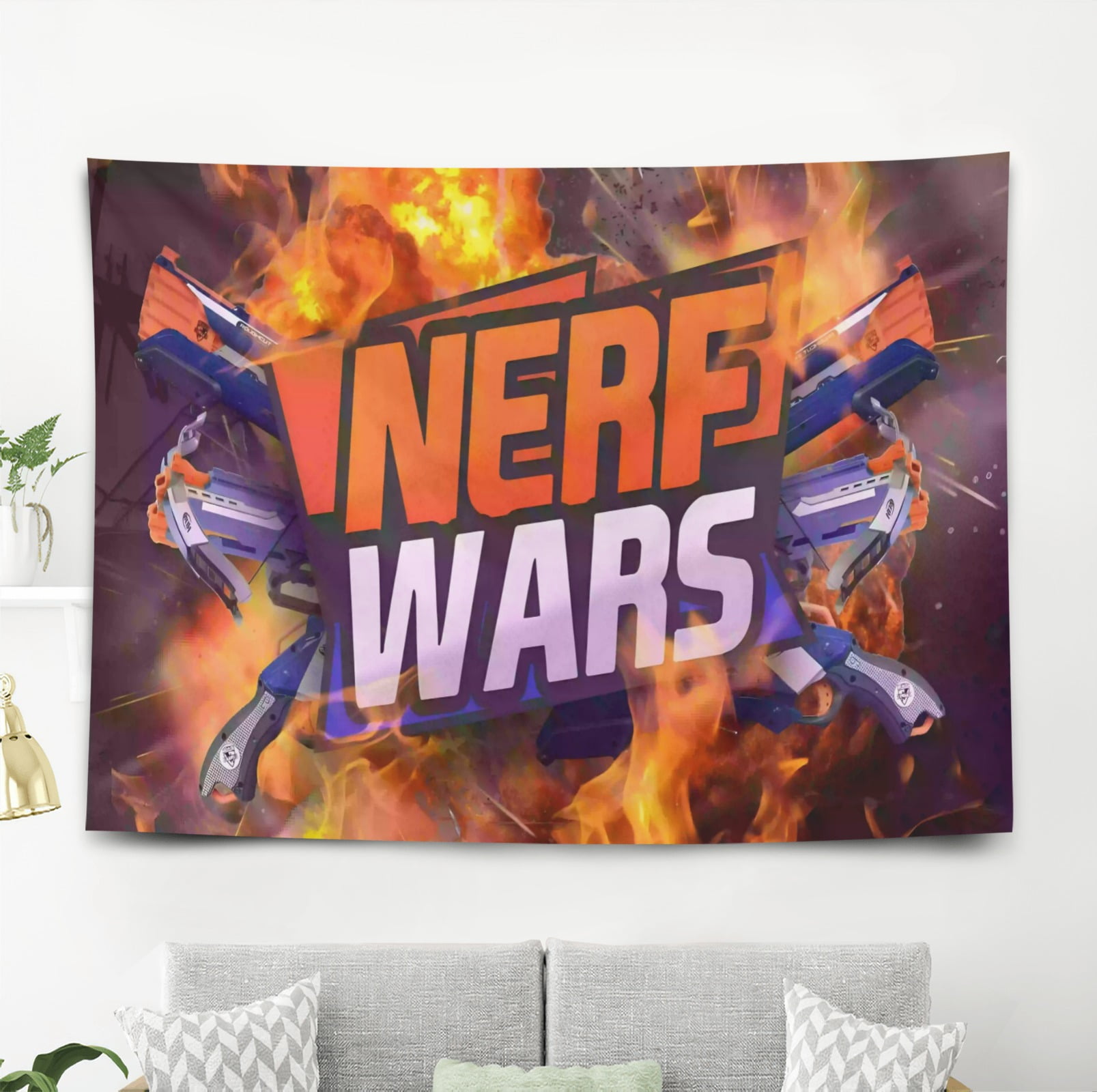 Nerf-Theme Anti-pilling Tapestry Gift Wall Hanging Backdrop for Room ...