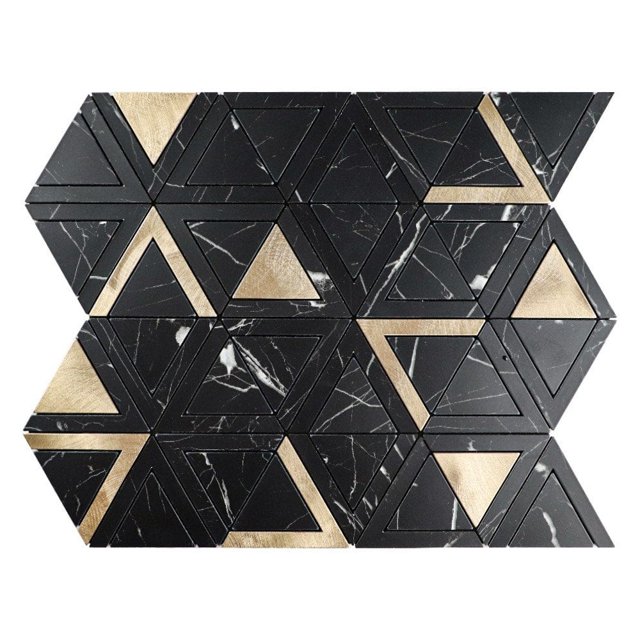 Nero Marquina Triangle Peel and Stick Tile Aluminum DIY Tiles - Walmart.com