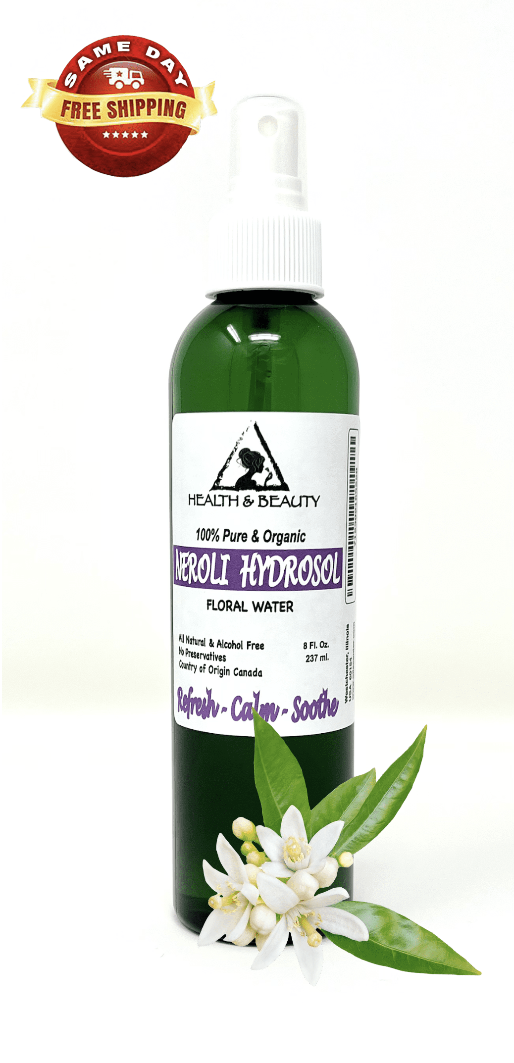 Neroli Hydrosol Organic Floral Water Pure Natural 8 oz - Walmart.com