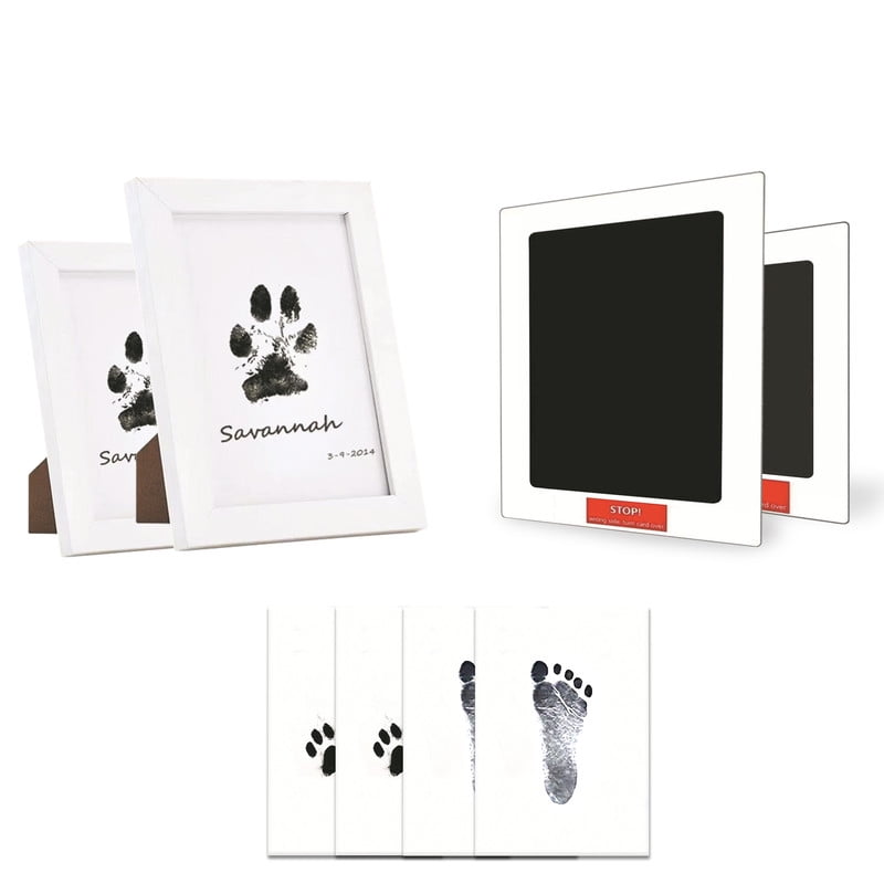 Nerooy Pet Paw Print Keepsake Kit with Frames – Mess-Free Inkless ...