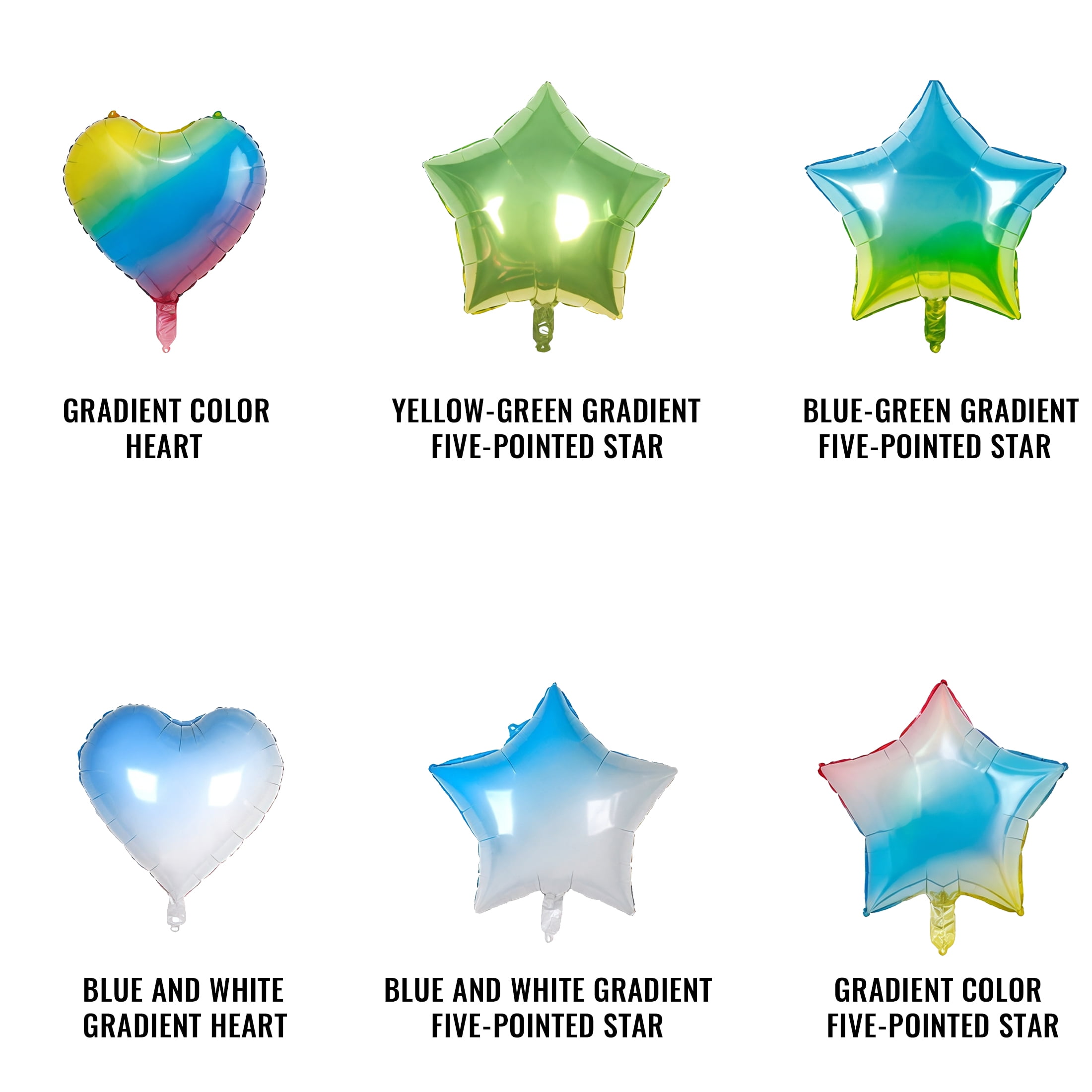 Nerooy Rainbow Star Balloons 18 Inch, 30 Pcs Gradient Star Shaped Mylar ...