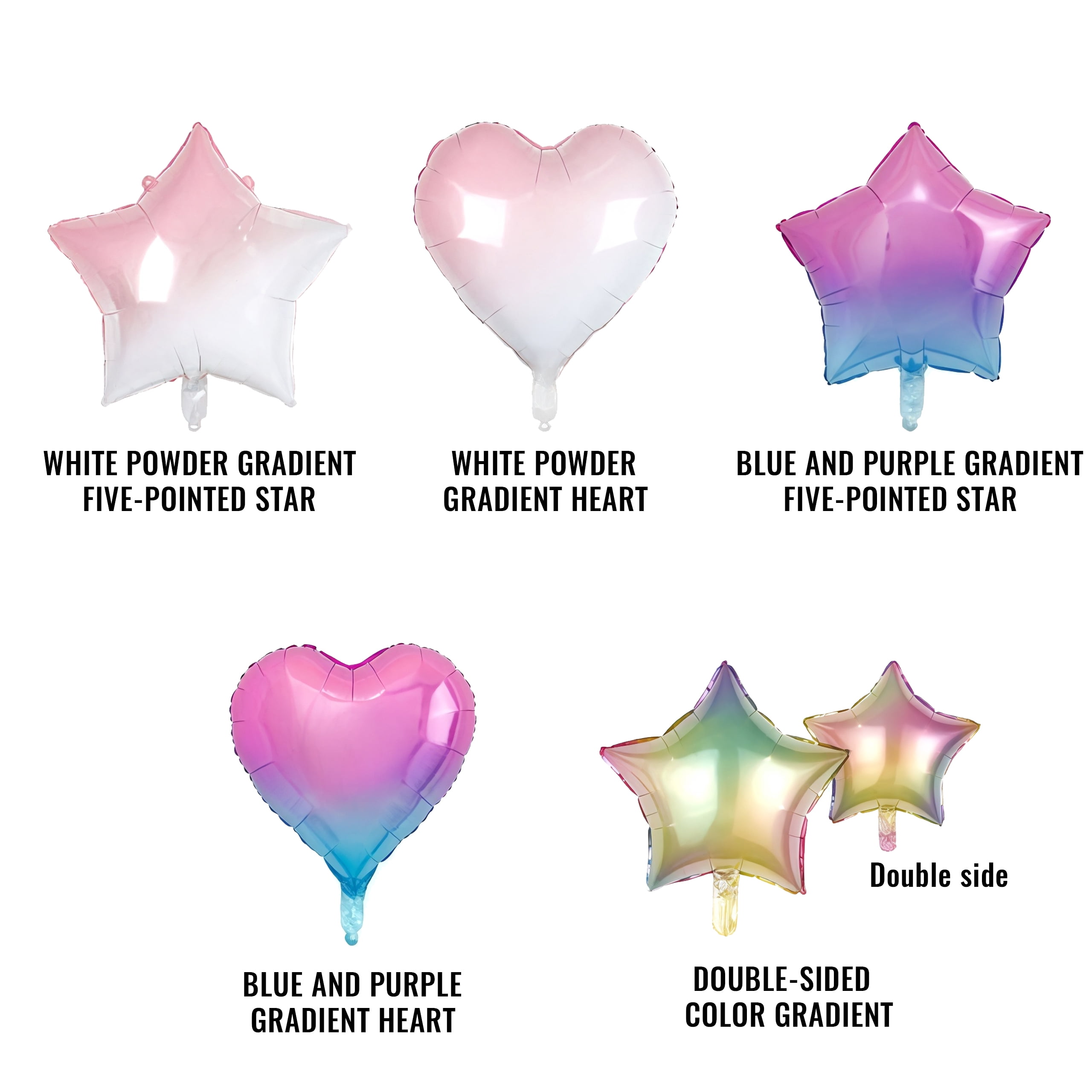 Nerooy Rainbow Star Balloons 18 Inch, 30 Pcs Gradient Star Shaped Mylar ...