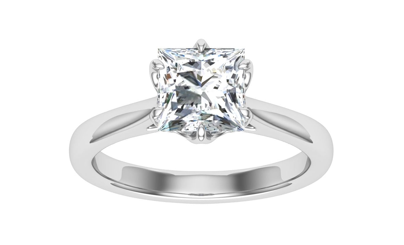 Nerra Jewel 1.8 Ct Princess Cut Engagement Ring - 14K White Gold Over ...