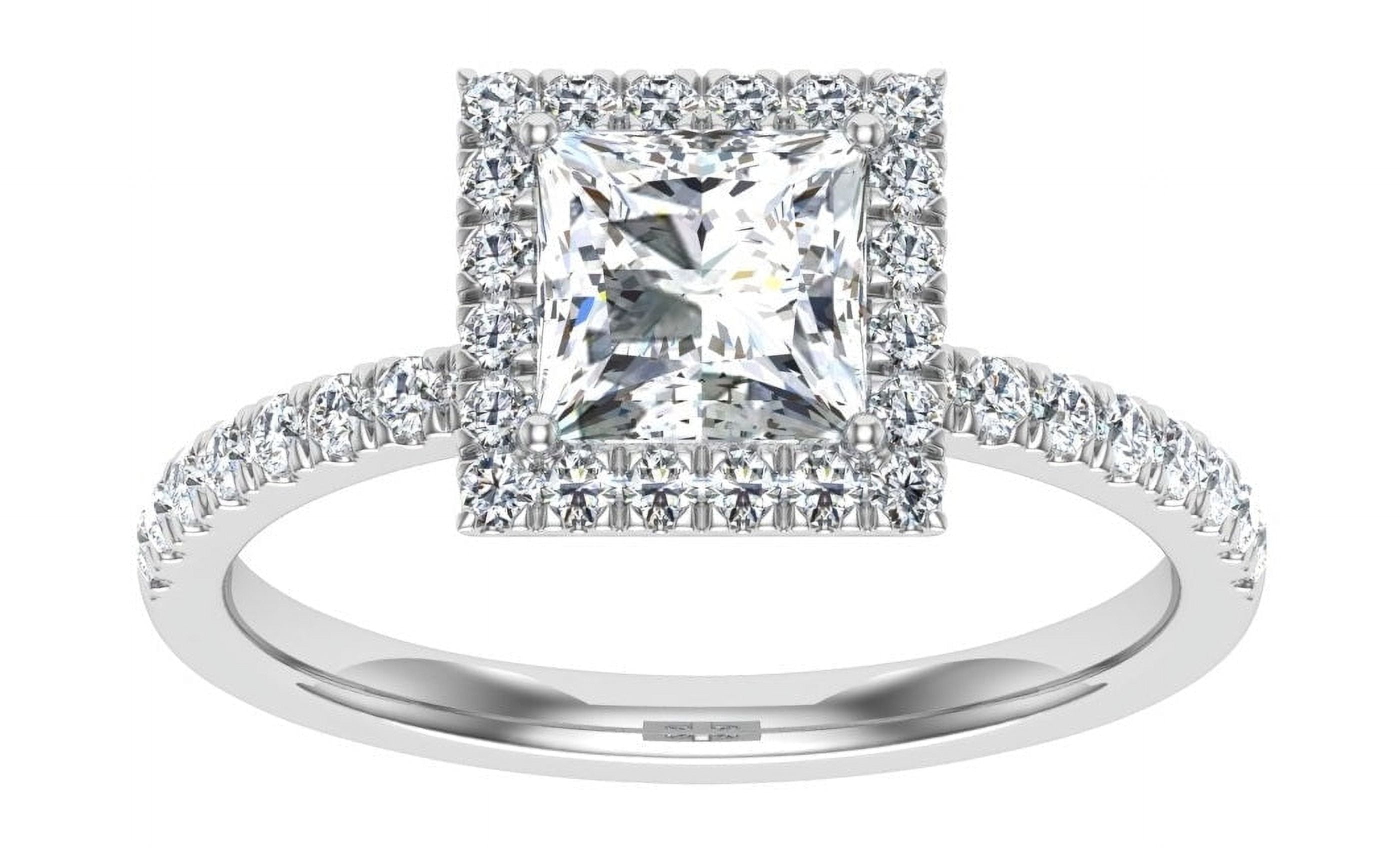 Nerra Jewel 1.8 Ct Princess Cut Lab-Created Diamond Ring - 14K White ...