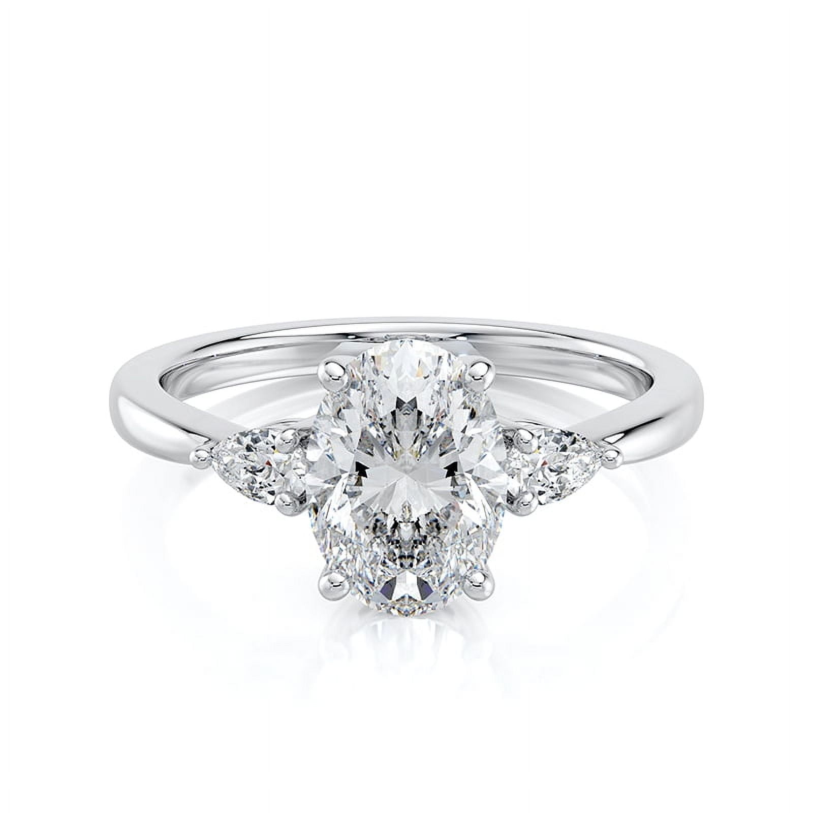 Nerra Jewel 1.93 Ct Oval Cut Three Stone Rings - Lab-Created Simulated ...