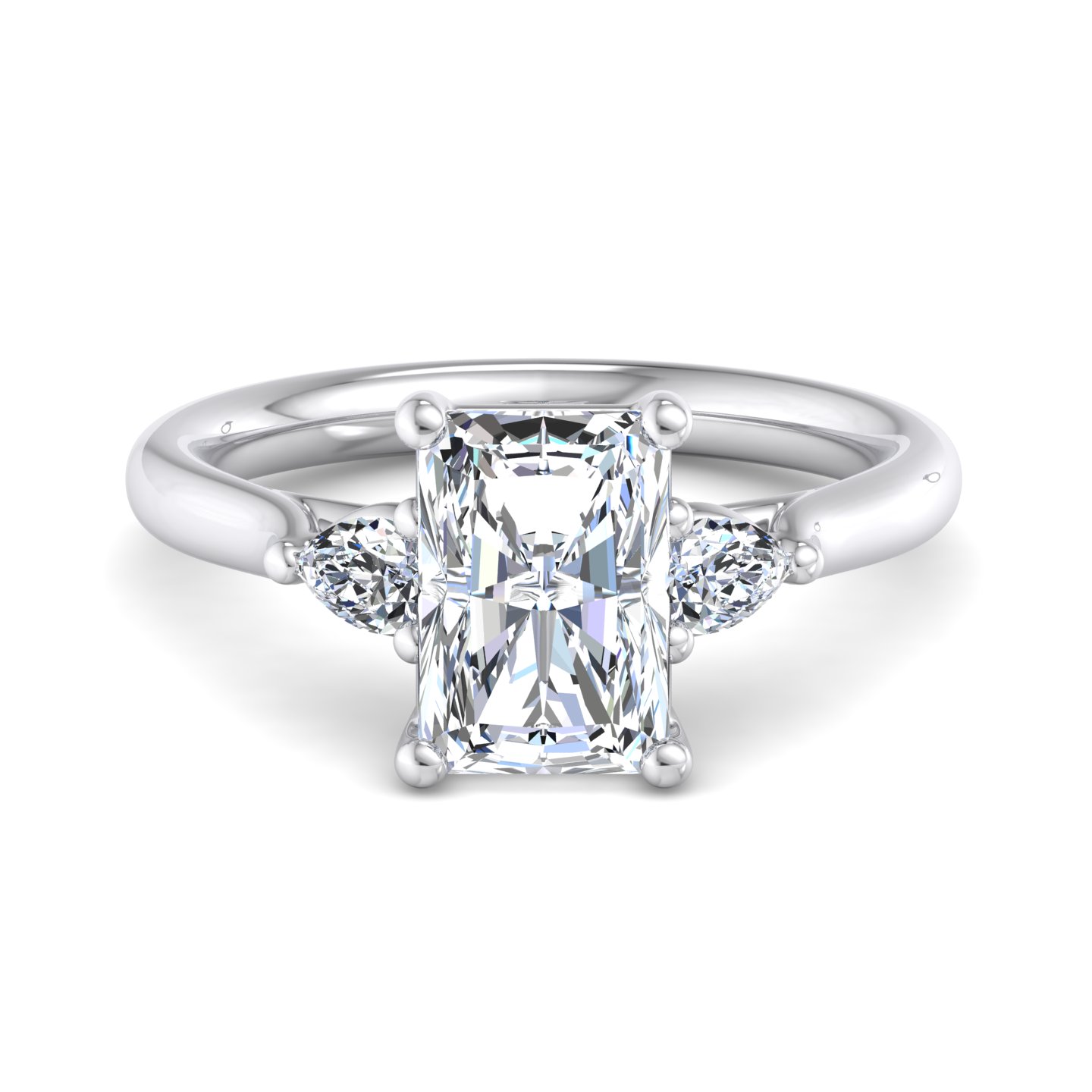 Nerra Jewel 14K White Gold Over 2.2 Ct Radiant Cut Lab Created Diamond ...