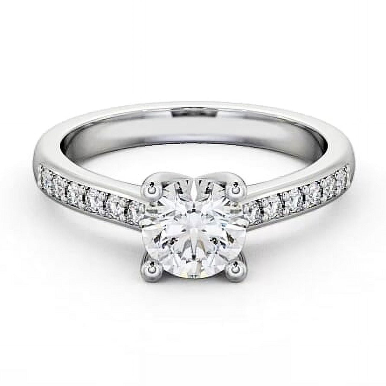 Nerra Jewel 14K White Gold Plated Diamond Ring - Excellent 1.8 Ct Round ...