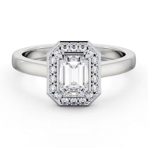 Nerra Jewel 14K White Gold Plated Ring - 1.7 Ct Emerald Lab Created ...