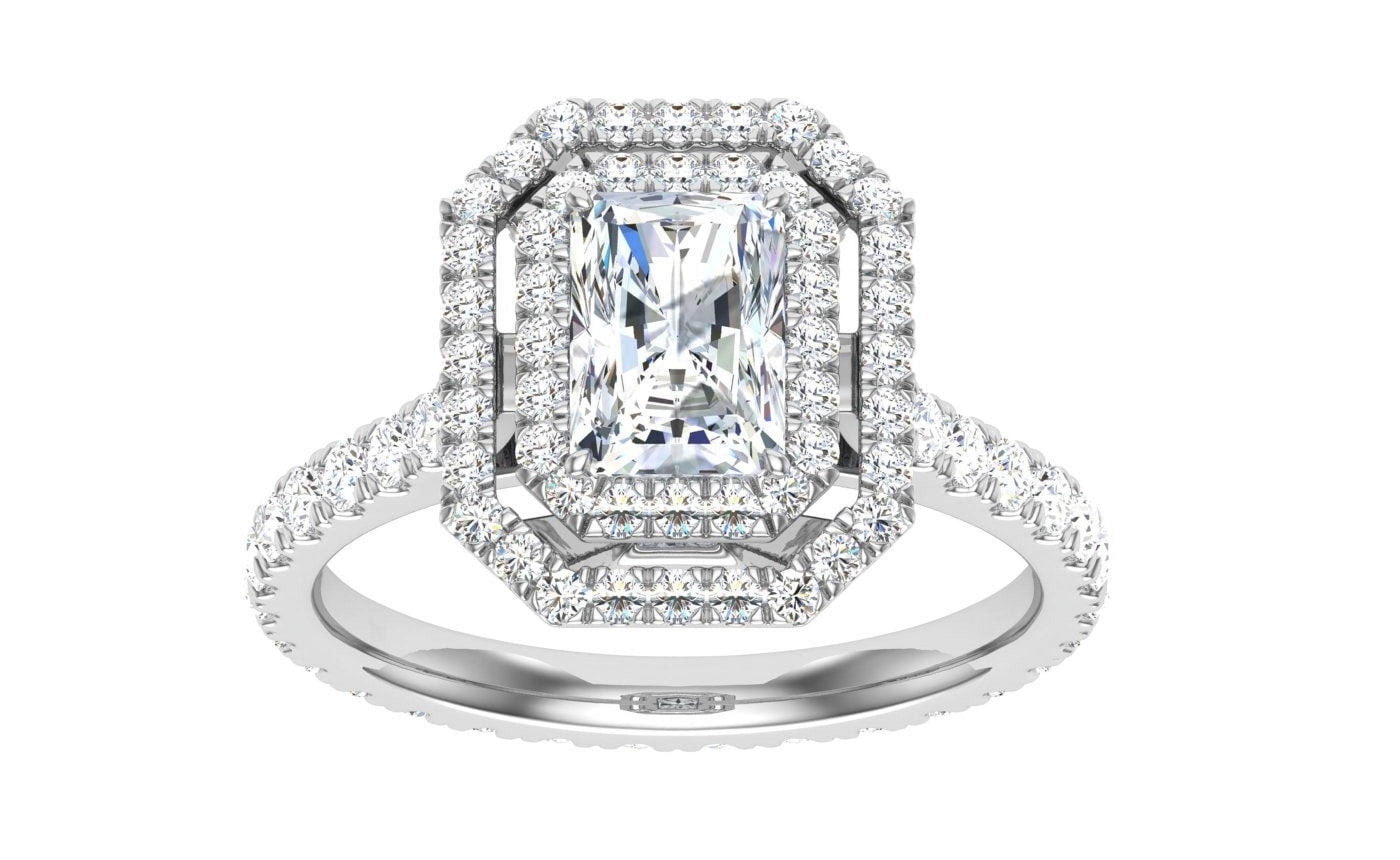 Nerra Jewel 2.3 Ct Radiant Cut Diamond Engagement Ring - 14K White Gold ...