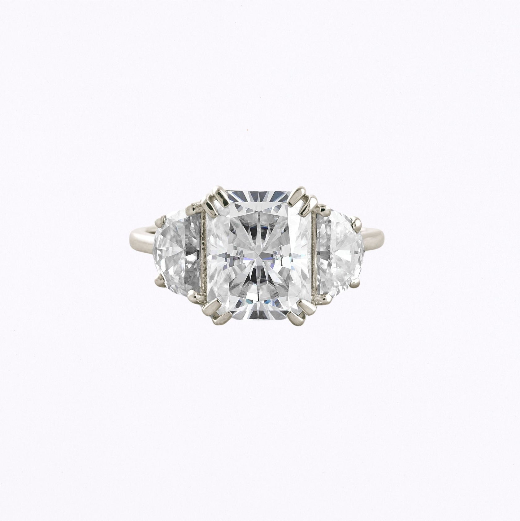 Nerra Jewel 2.36 Ct Radiant Cut Lab-Created Simulated Diamond Ring - 14K White Gold Plated Ring ...