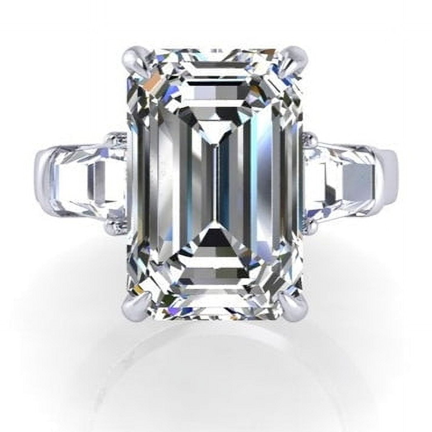 Nerra Jewel 2.5 Ct Emerald Cut Simulated Diamond Engagement Ring ...