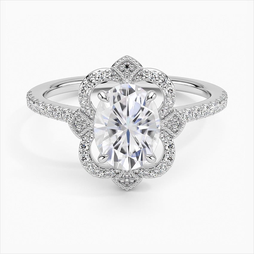 Nerra Jewel 2 Ct Lab Created Diamond Engagement Ring - 14K White Gold ...