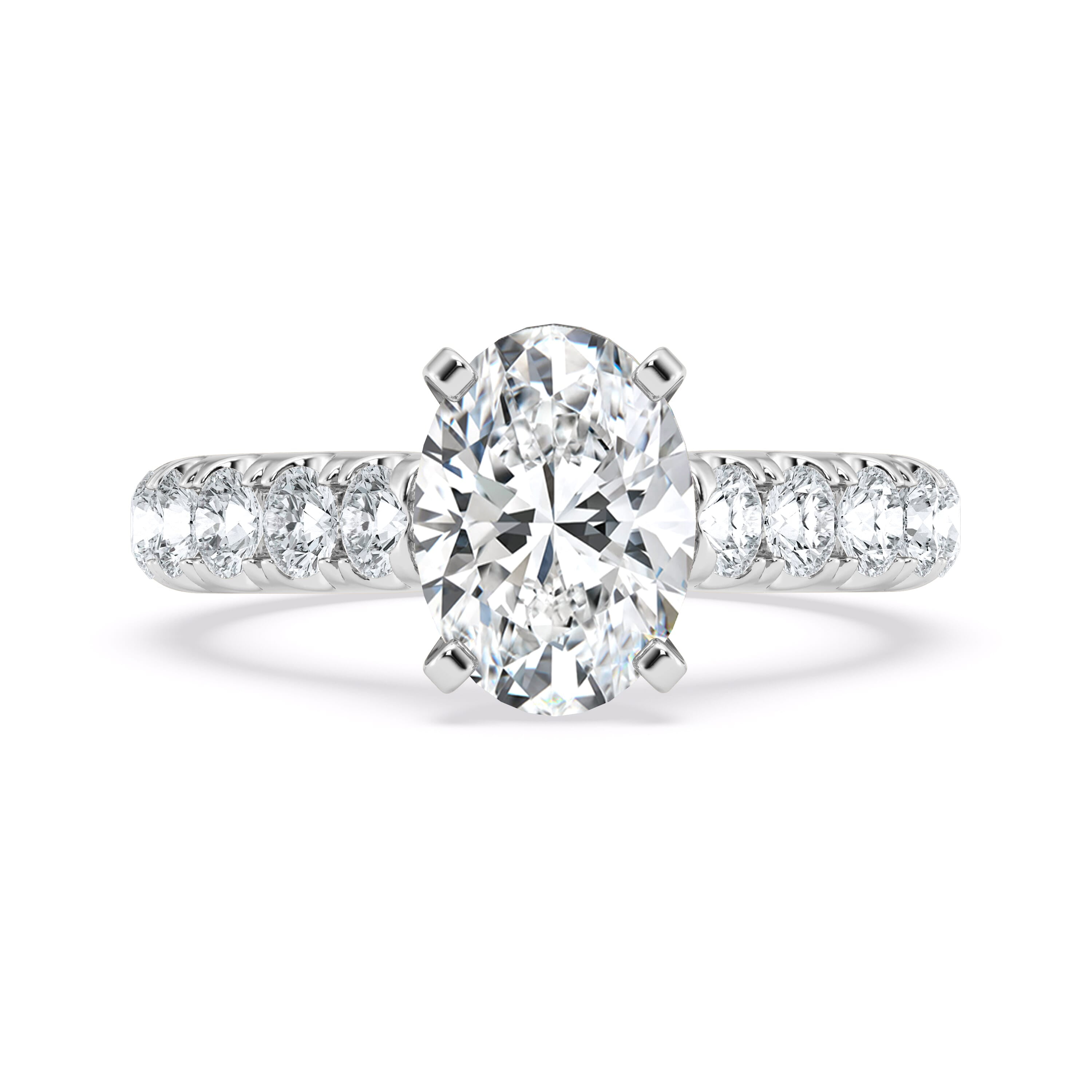 Nerra Jewel 2 Ct Oval Cut Lab Created Diamond Hidden Halo Cathedral ...