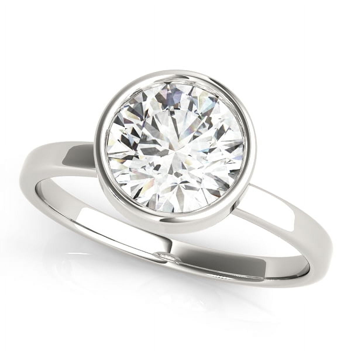 Nerra Jewel Engagement Wedding Bezel Set 1.8 Ct Round Cut Lab Created ...