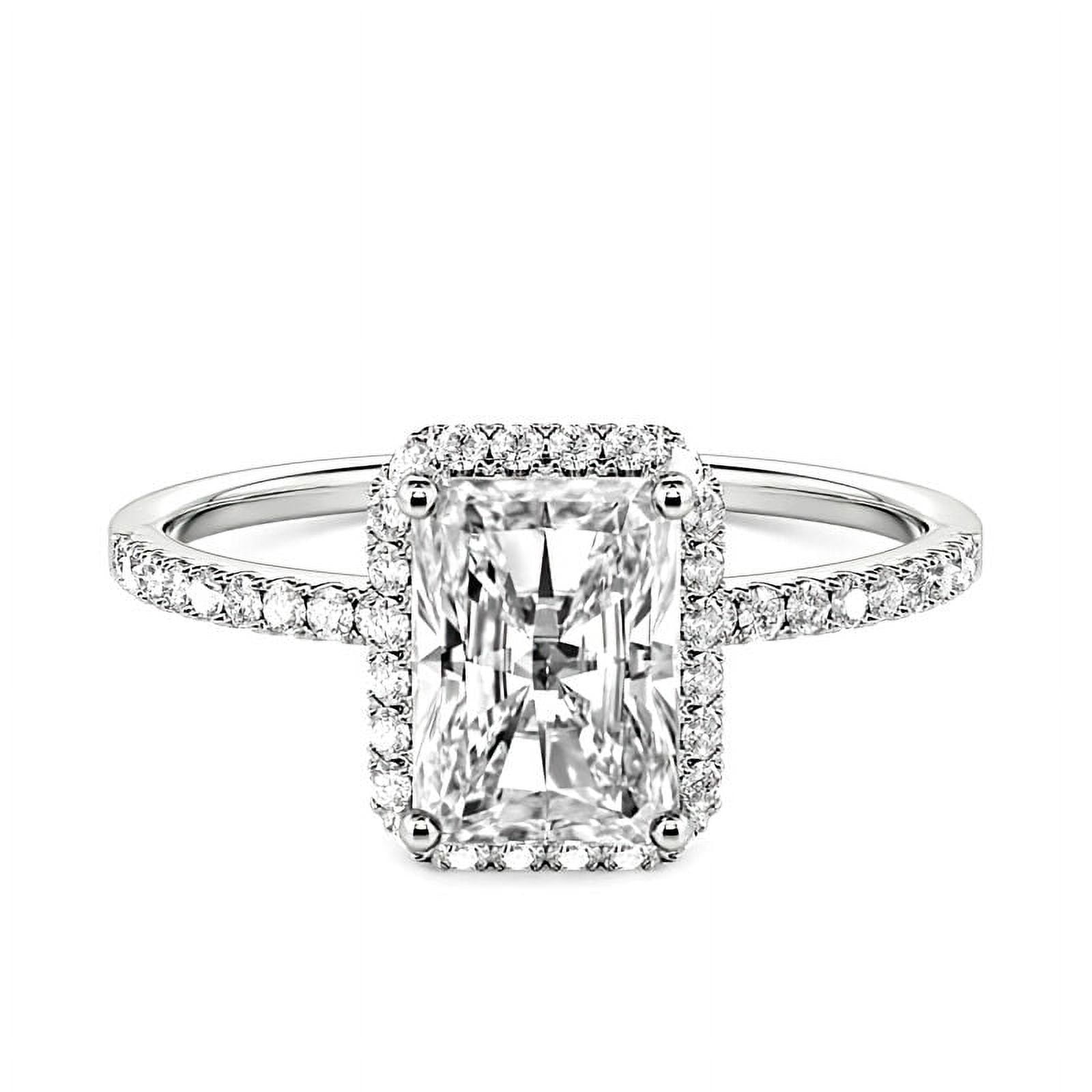 Nerra Jewel Radiant Cut Excellent 2.7 Ct Diamond Ring - 14K White Gold ...