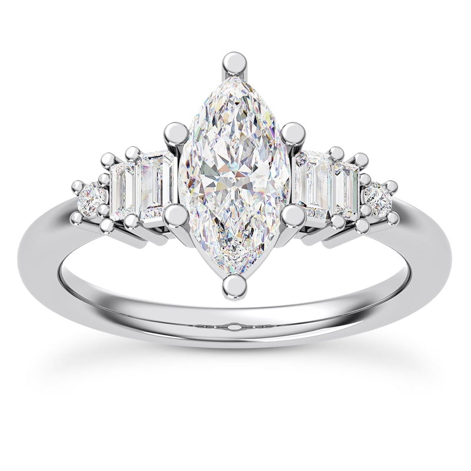 Nerra Jewel Tia Graduated Marquise, Round and Baguette Diamond Ring - 2 ...