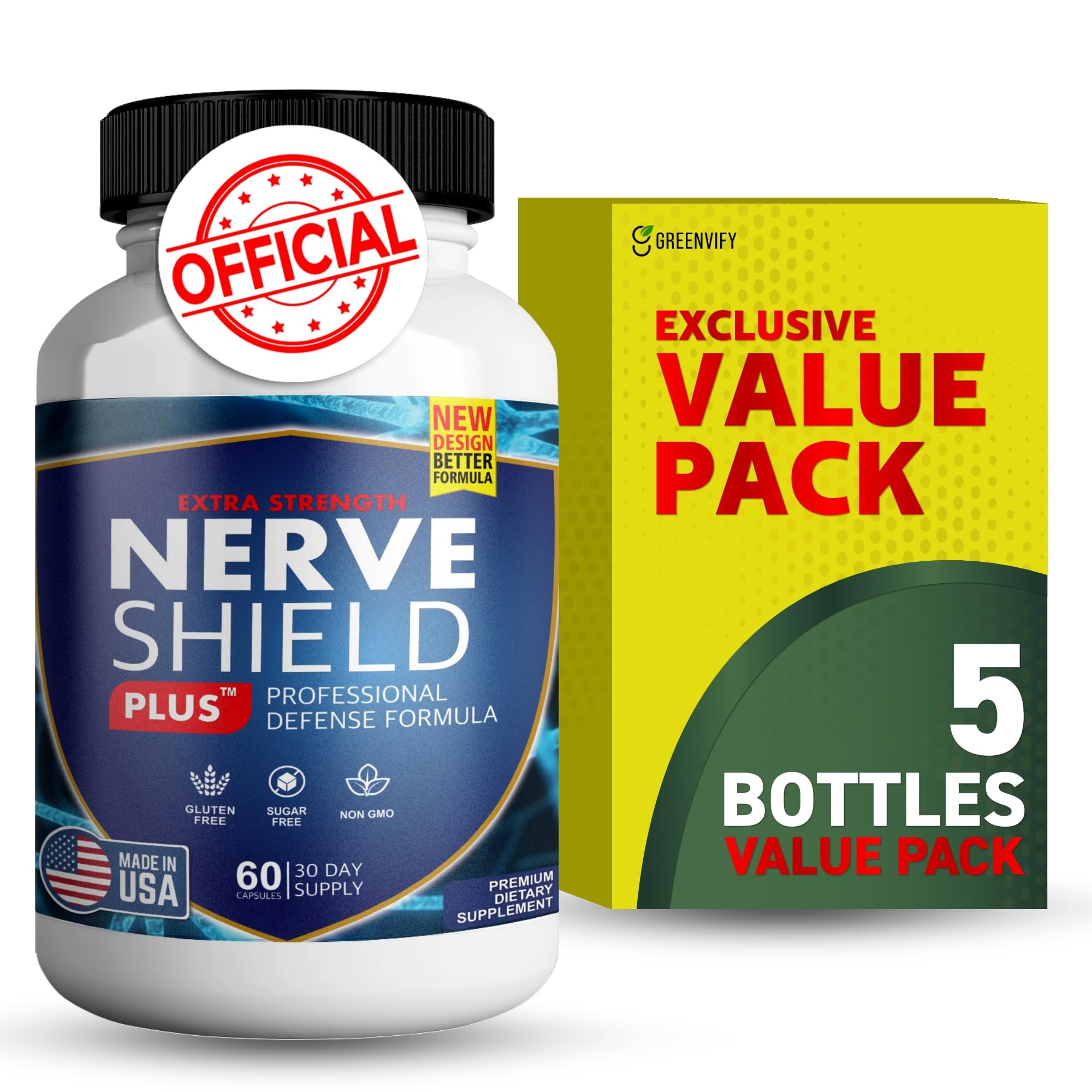 Nerve Shield Plus Pro – Advanced Nerve Support Supplement with Alpha Lipoic Acid, B Vitamins ...