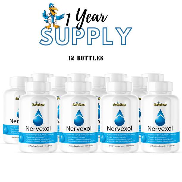 Nervexol- Nerve Support- 12 Bottles- 720 Capsules- Dr. Pelican ...