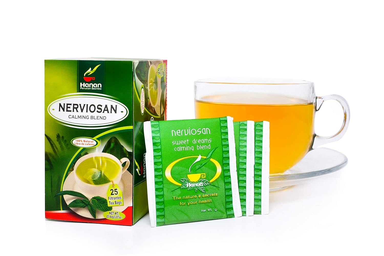 Nerviosan Tea | 100% Natural Calming Blend | 25 Tea Bags | Naturally ...