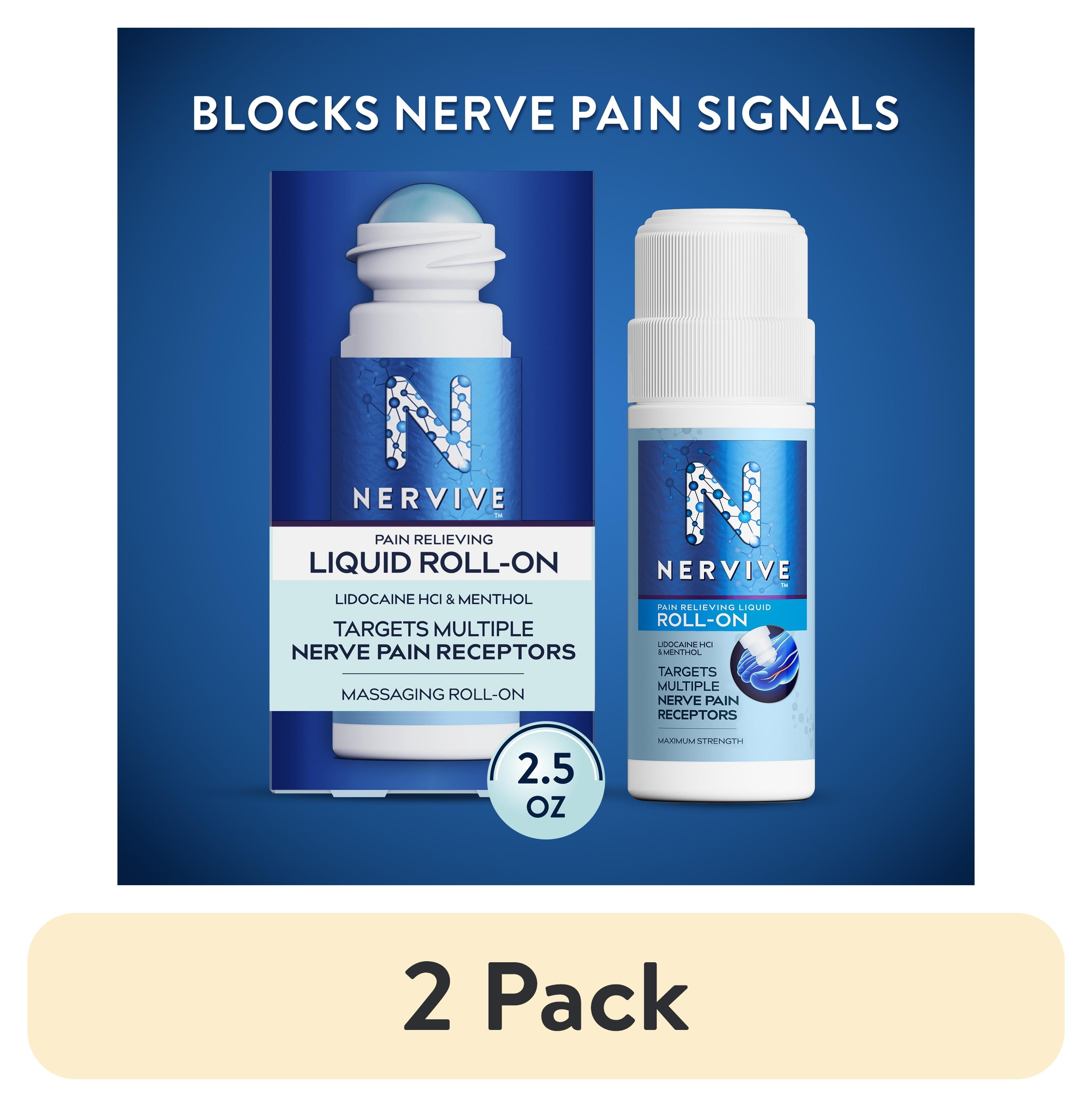 (2 pack) Nervive Topical Pain Relief Roll on, Numbing Lidocaine for ...