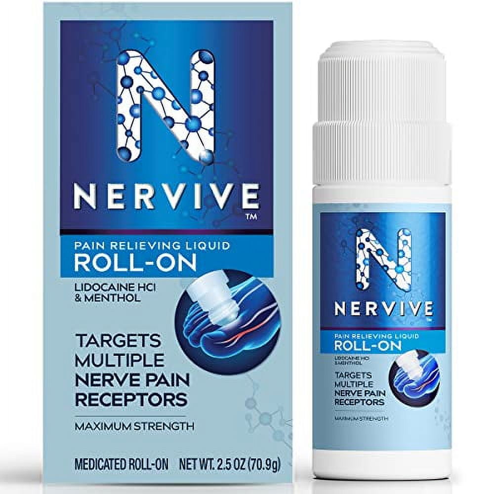 Nervive Nerve Care, Max Strength Roll On Liquid, Lidocaine & Menthol, 2 ...