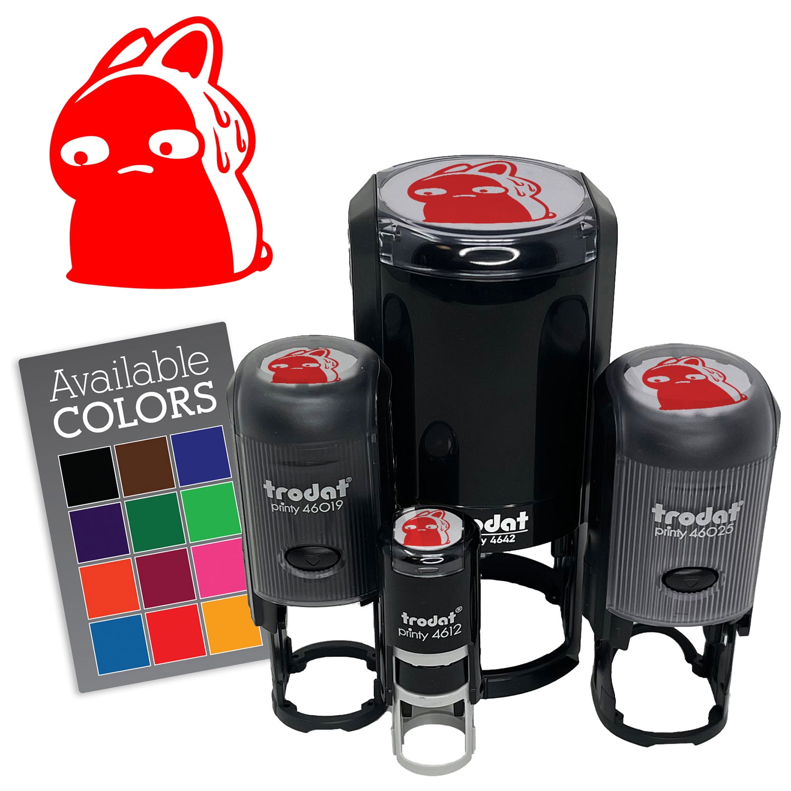 Nervous Bunny Scared Worried Dark Shadow Reaction Self-Inking Rubber ...