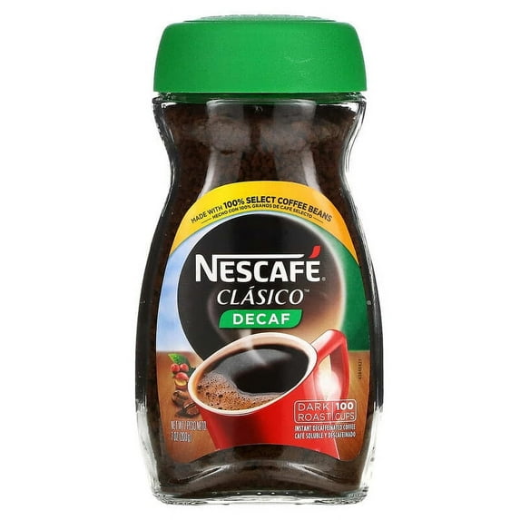 Nescafé, Clasico, Instant Decaffeinated Coffee, Dark Roast, Decaf, 7 oz ...
