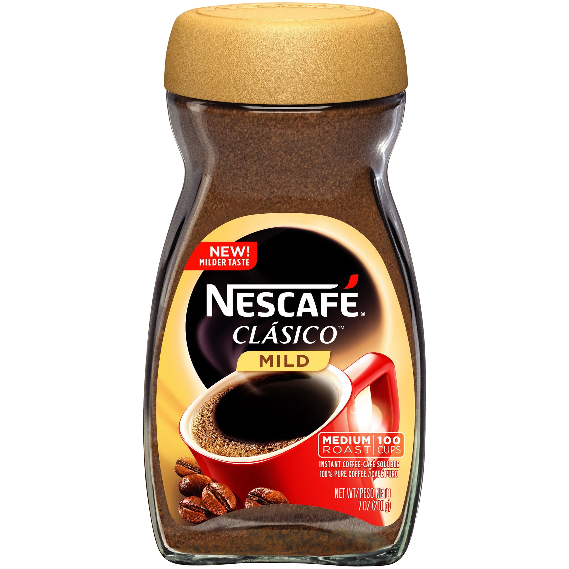 Nescafé Clasico Mild, Medium Roast Instant Coffee, 7 oz - Walmart.com