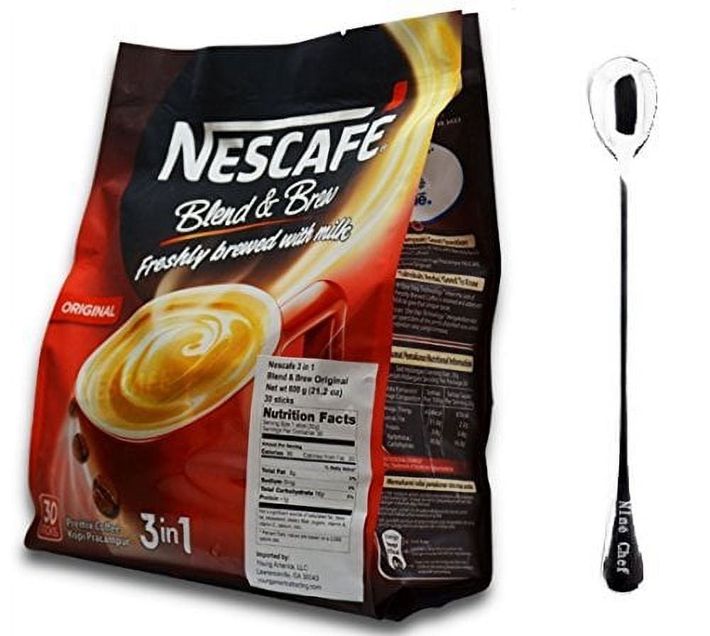 Nescafe 3 in 1 Instant Coffee Sticks, Original, 5 Count (+ One NineChef ...