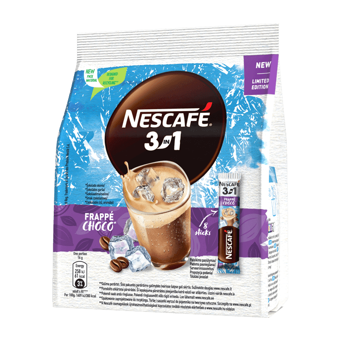 Nescafe 3in1 FRAPPE Iced Coffee sticks CHOCOLATE flavor 128g - Walmart.com