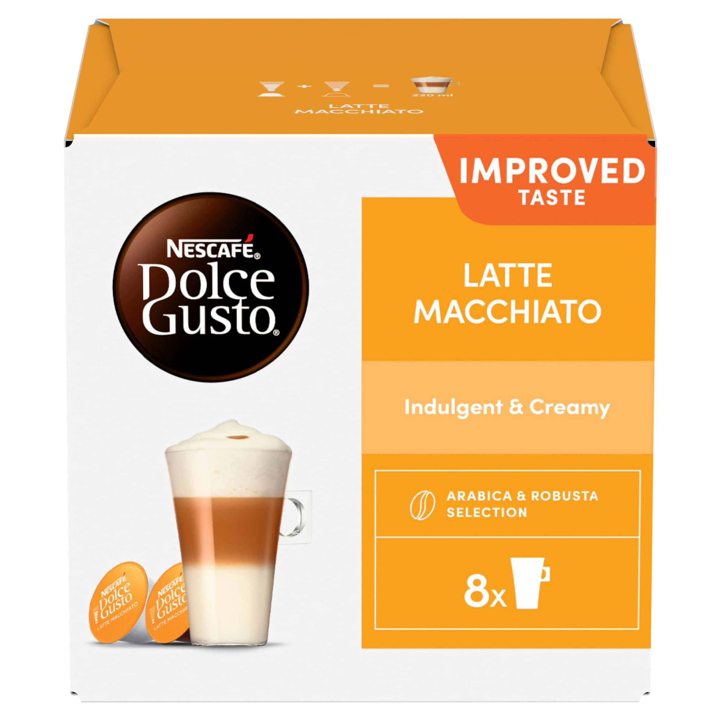 Nescafe Dolce Gusto Latte Macchiato Coffee Pods x16 183.2g, Imported ...