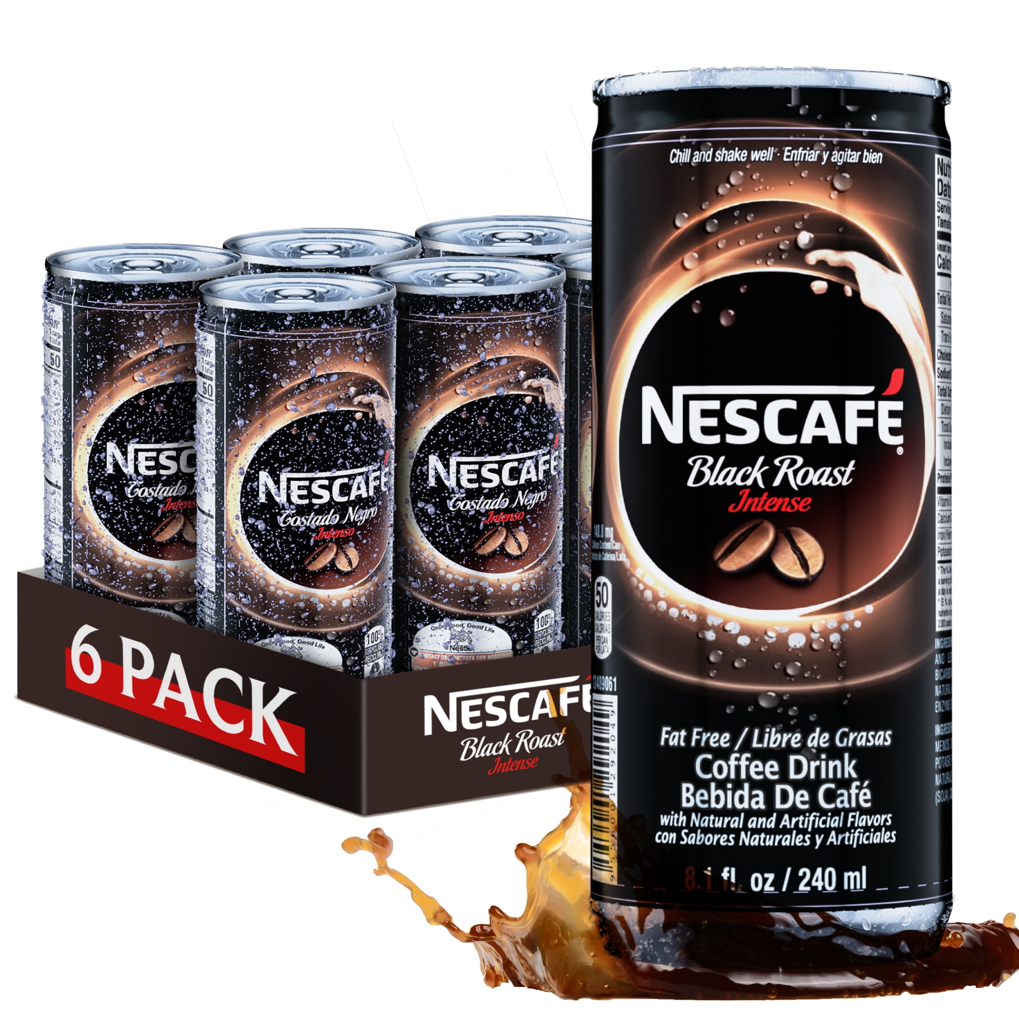 Nescafe Iced Coffee Drinks in Cans - 6 Pack Canned Coffee Drinks ...