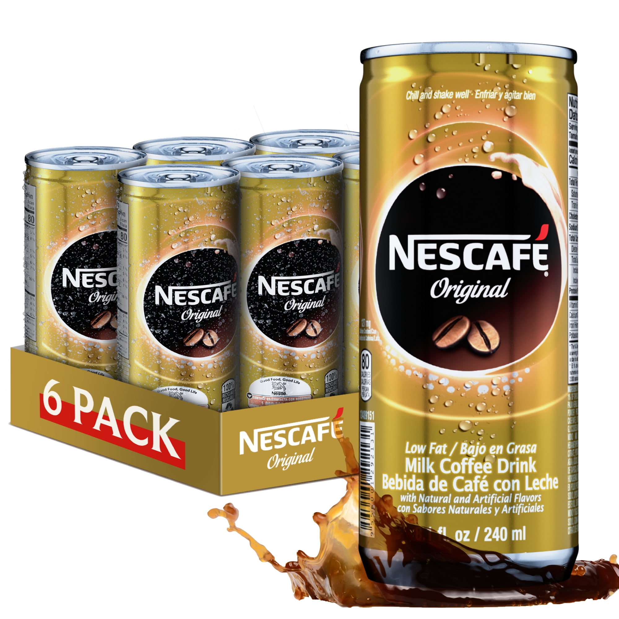 Nescafe Iced Coffee Drinks in Cans - 6 Pack Canned Coffee Drinks ...