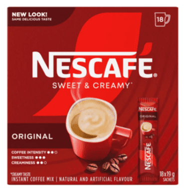 Nescafe Instant Coffee Sweet & Creamy Original 18 Sachets 351g ...