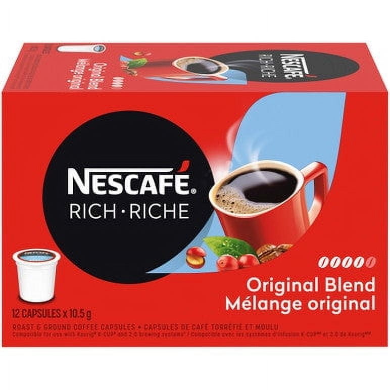 Nescafe Rich Original Coffee Capsules, 72 Pods Total, (6 Boxes of 12 ...