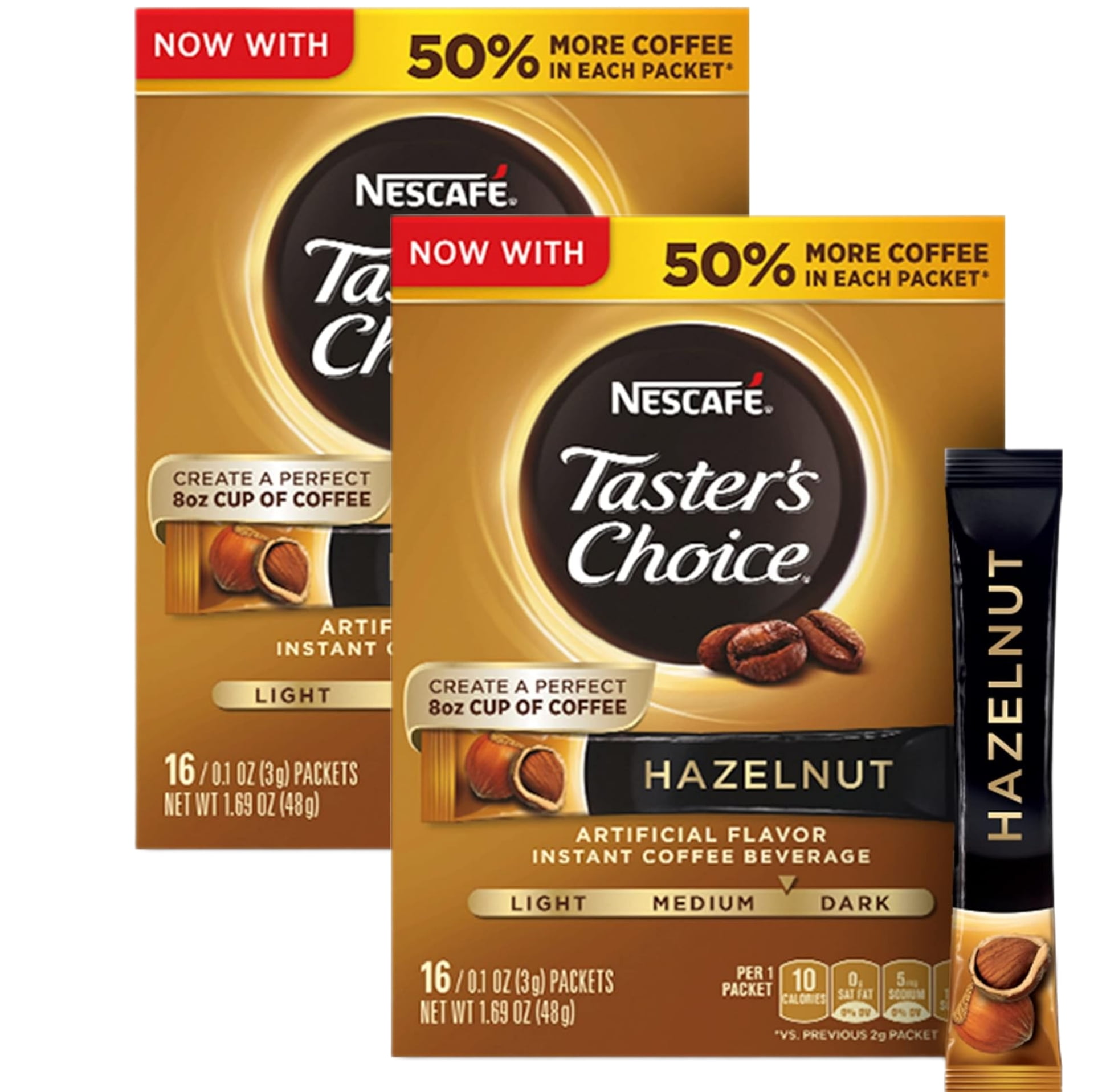Nescafe Taster's Choice Hazelnut Flavored Instant Coffee 16 Count (Pack ...