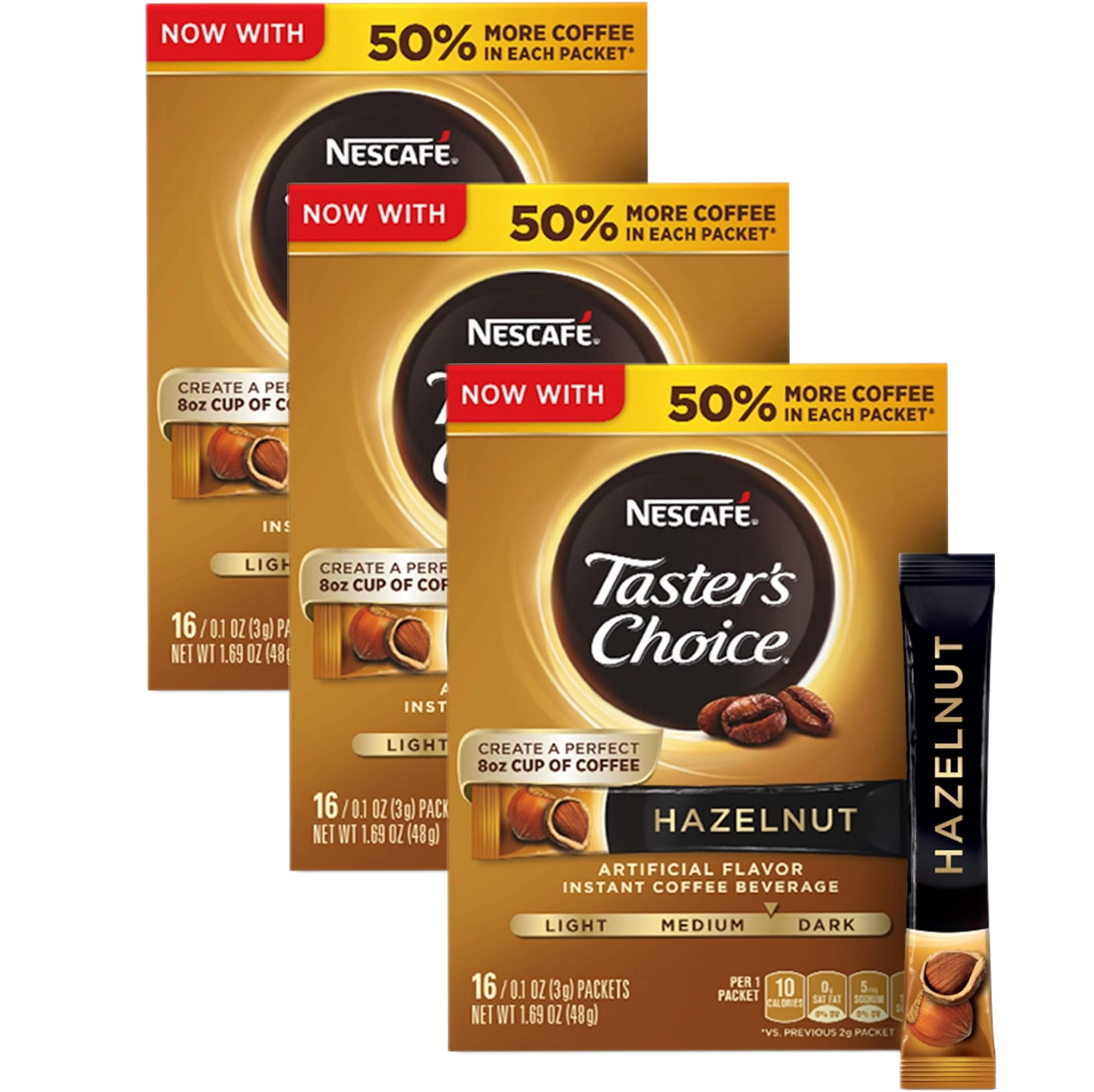 Nescafe Taster's Choice Hazelnut Flavored Instant Coffee 16 Count (Pack ...