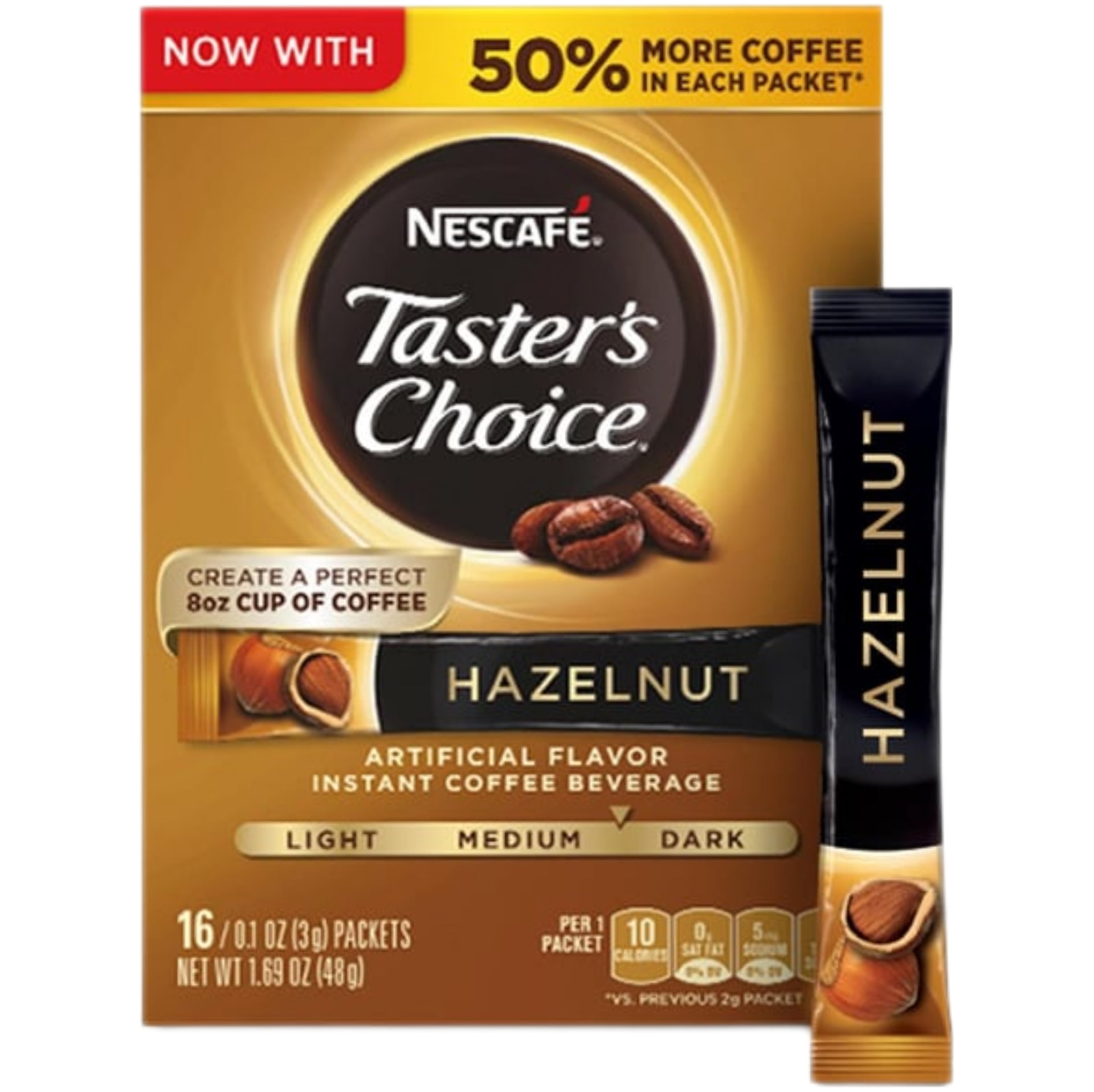 Just Grown Nescafe Taster's Choice Hazelnut Instant Coffee Packets, 16 ...
