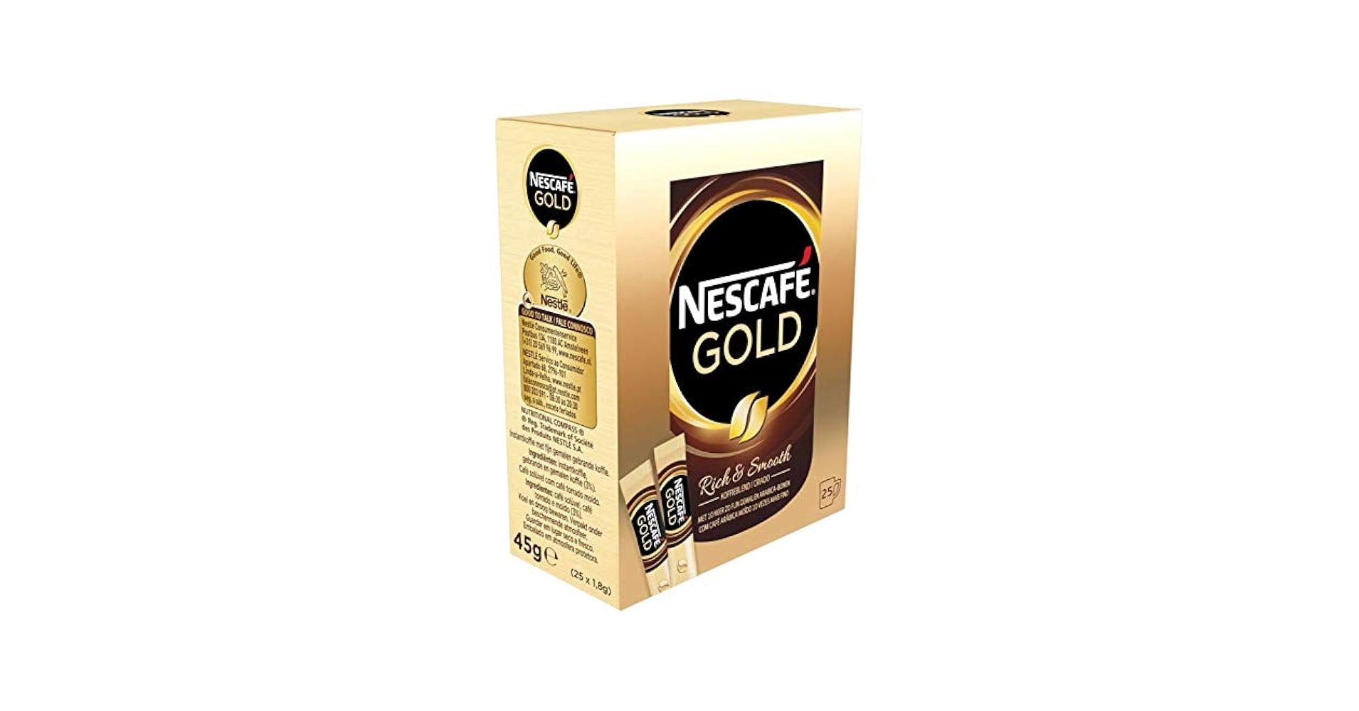 Nescafe instant coffee: GOLD 1 box/ 25 single portions - Walmart.com