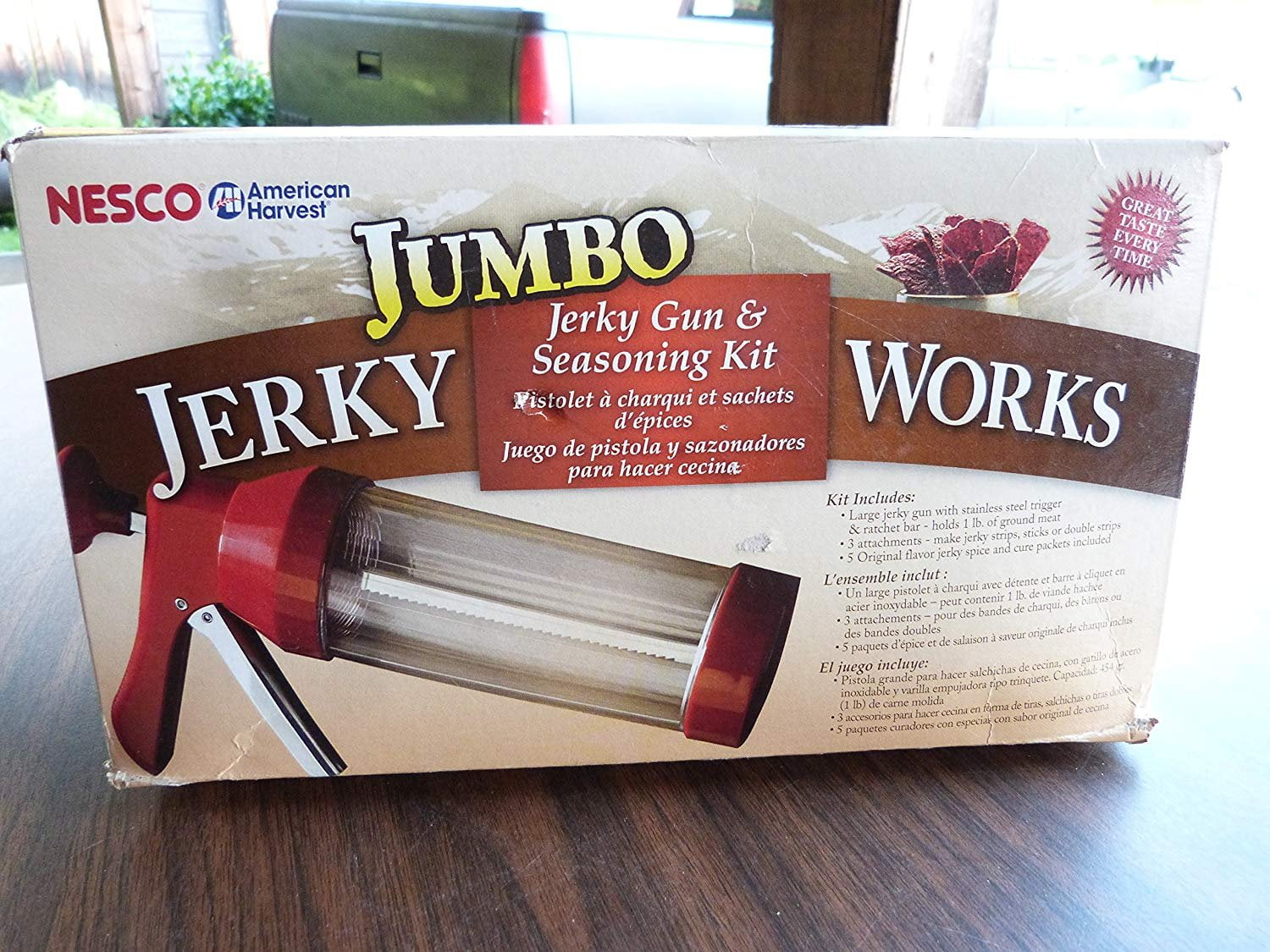 Nesco Beef Jerky Maker Kit, Large Gun Capable of Holding 1 Lb. Of Meat ...