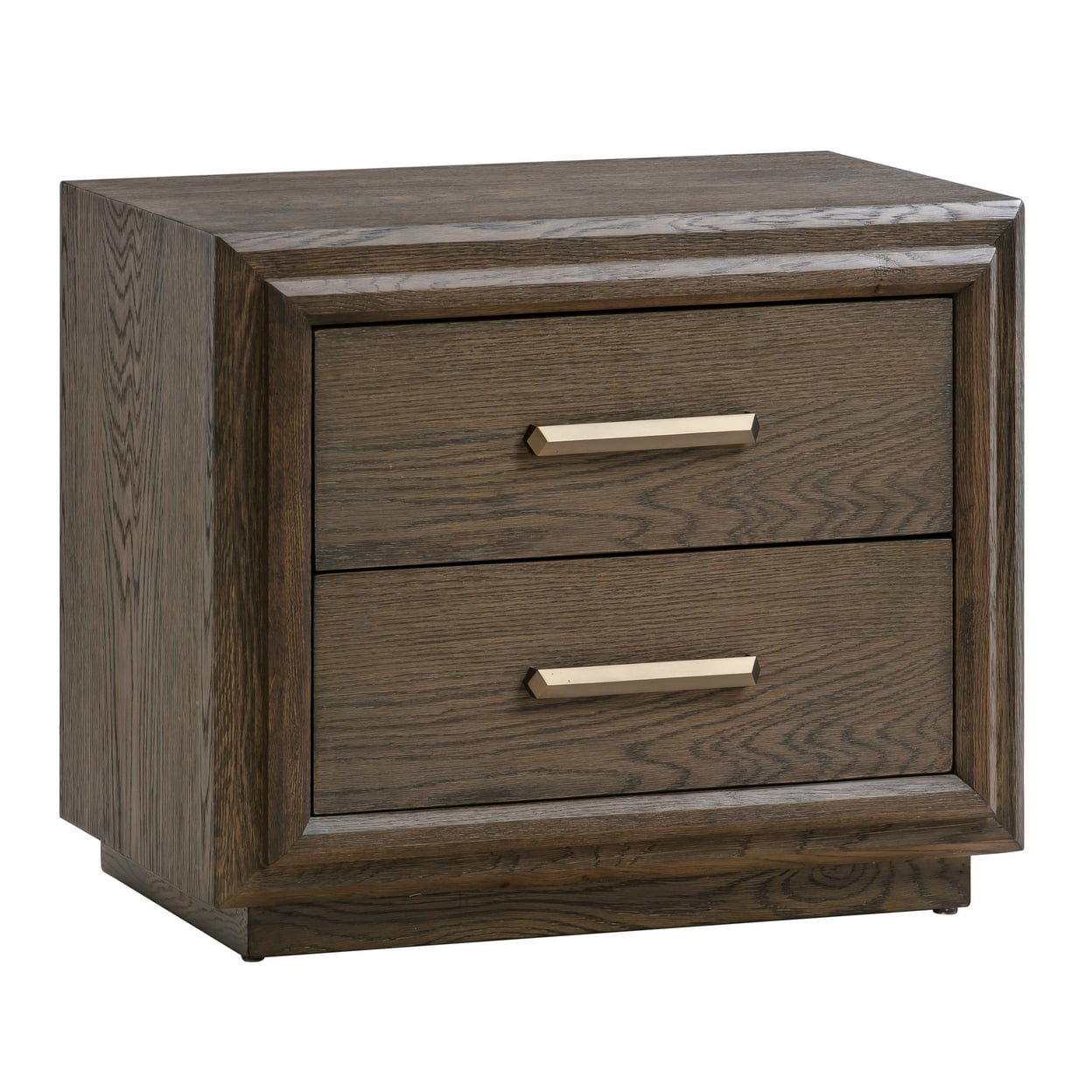 Nesh 29 Inch Nightstand, 2 Drawers, USB Chargers, Wire Brushed, Brown ...