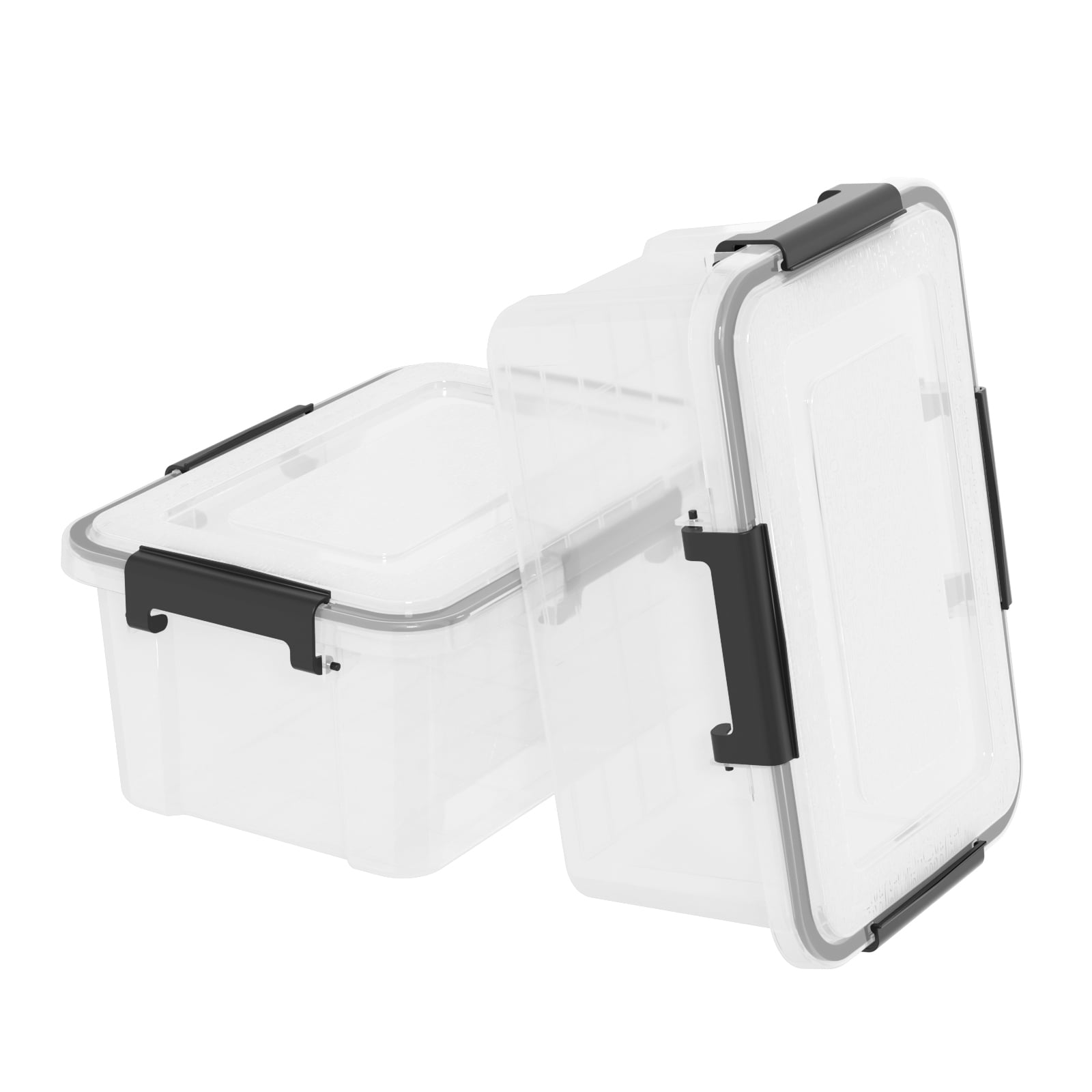 Nesmilers 10 Liter Air Tight Plastic Storage Box, 4 Pack Clear Latch ...