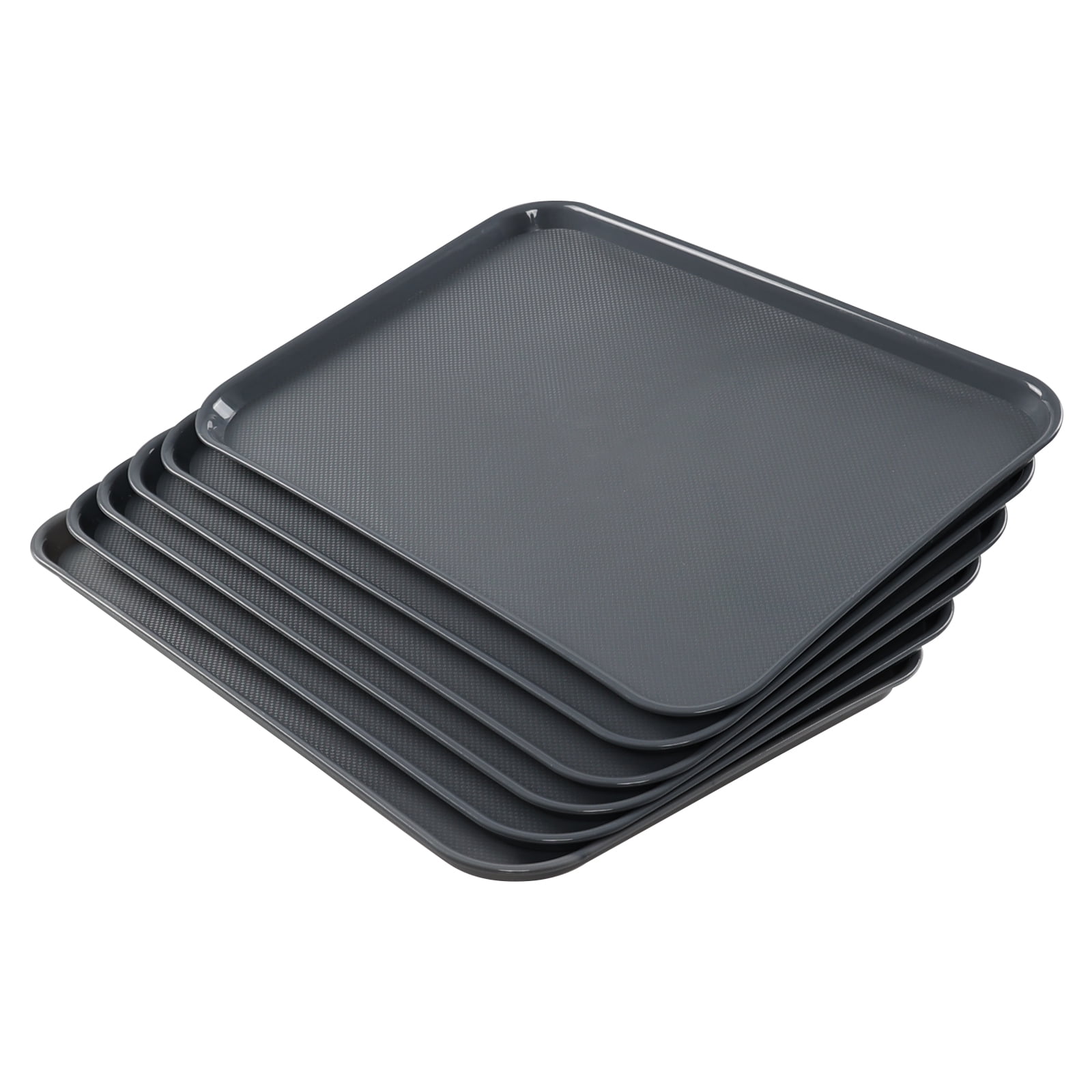 Nesmilers 6 Pack Large Plastic Rectangular Trays, Grey Plastic Boot ...