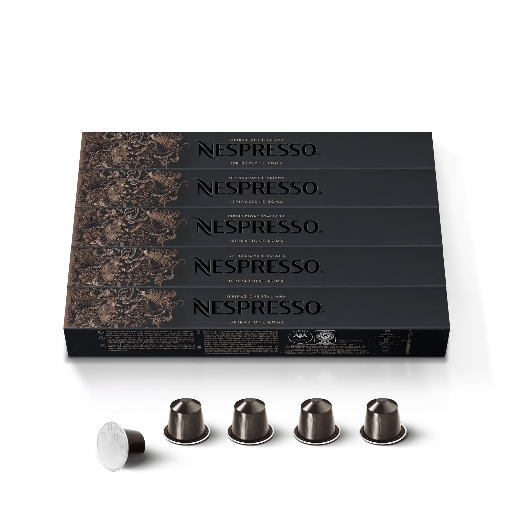 Nespresso Capsules OriginalLine, Roma, Medium Roast Espresso, 50-Count ...