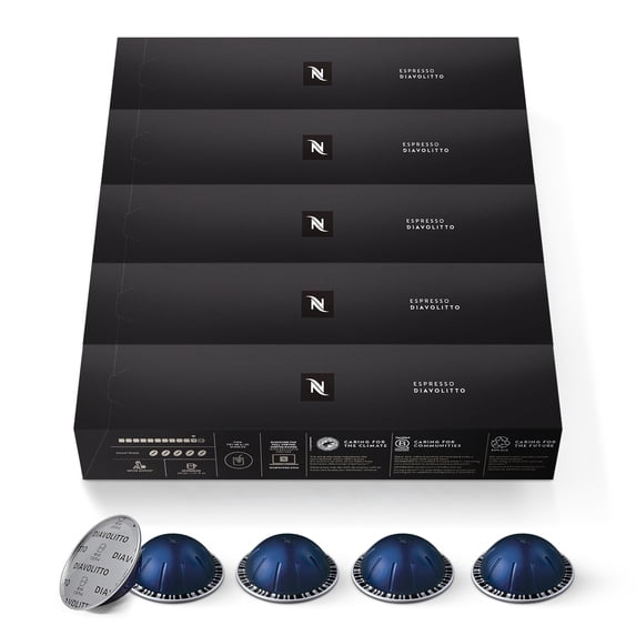 Nespresso Capsules Vertuo, Diavolitto, Dark Roast Espresso, 50-Count ...