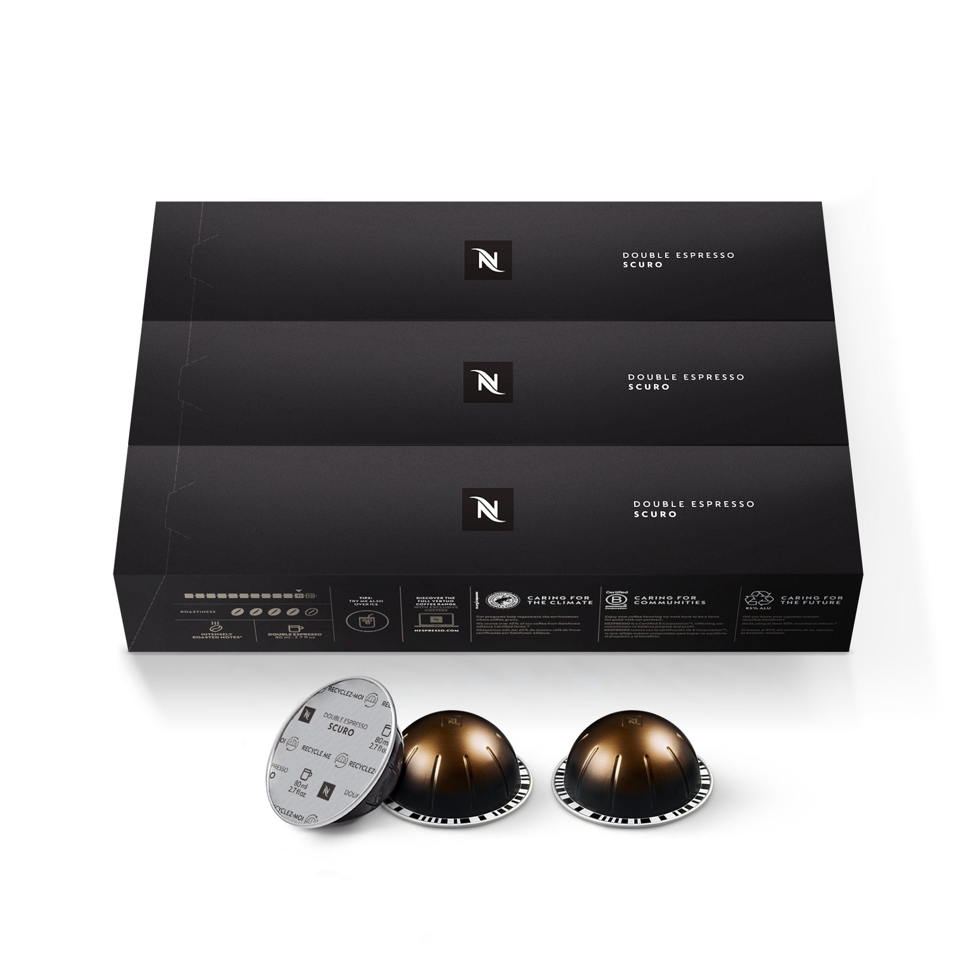 Nespresso Capsules Vertuo, Double Espresso Scuro, Dark Roast Espresso ...